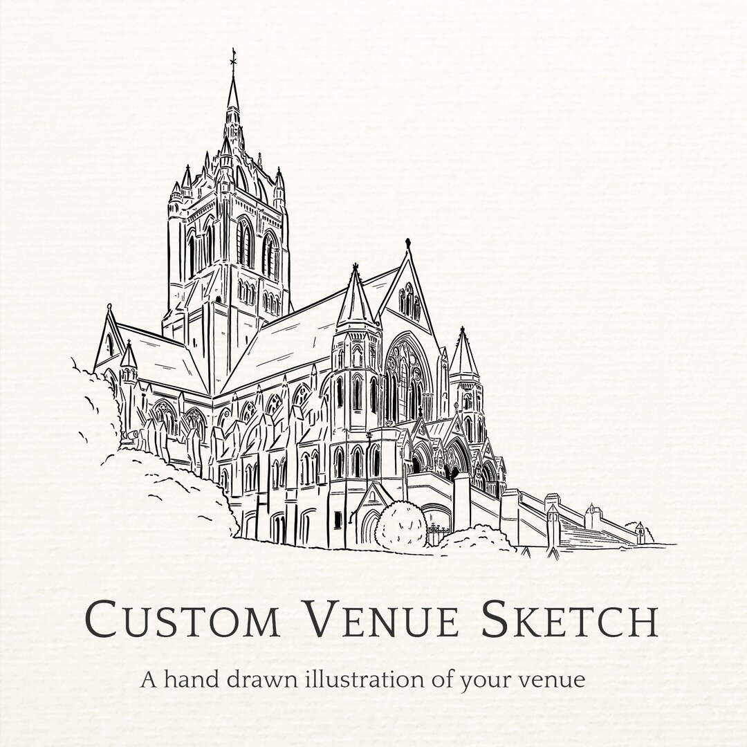 Custom Wedding Venue Drawing. Hand Drawn Venue Sketch. Personalised ...