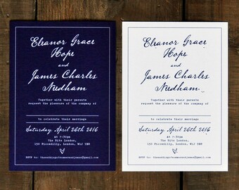 Blue China Wedding Invitation Set. Willow Pattern and Delft | Etsy