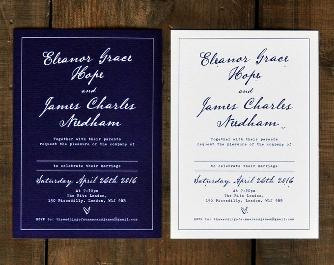 Blue China Wedding Invitation Set. Willow Pattern and Delft | Etsy