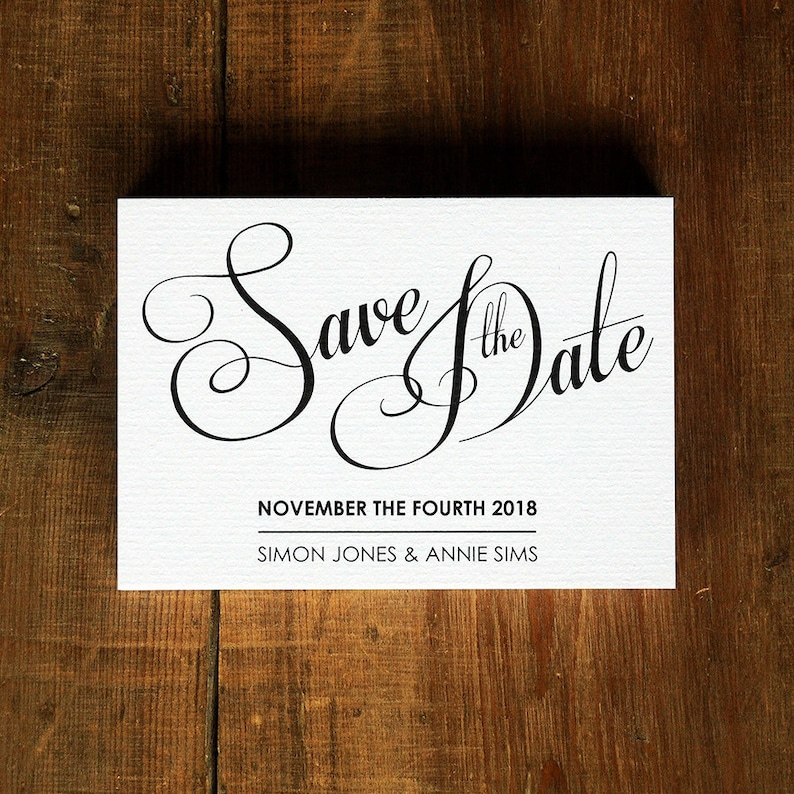 Modern Script Wedding Save the Date Card or Save the Date - Etsy UK