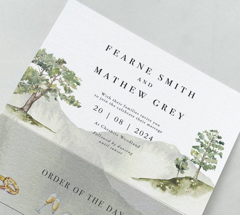 Summer Forest Wedding Invitation. Mountain Wedding Invitation. - Etsy