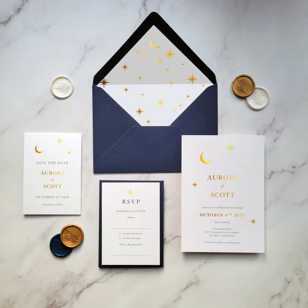Star Wedding Invitation - Etsy