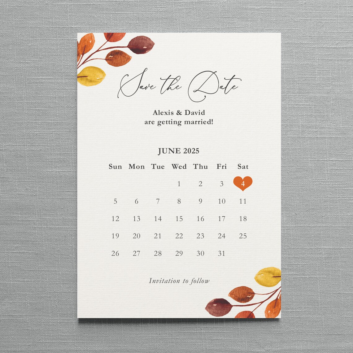 Autumn Save the Date Fall Save the Date Autumn Wedding Fall - Etsy
