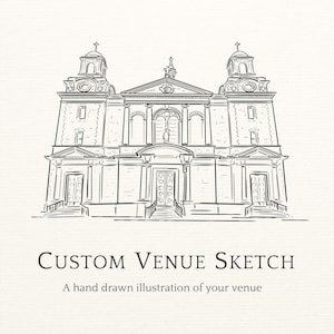 Custom Wedding Venue Drawing. Hand Drawn Venue Sketch. Personalised ...