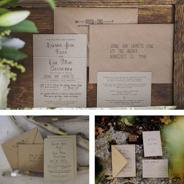 Recycled Wedding Invitation - Etsy UK