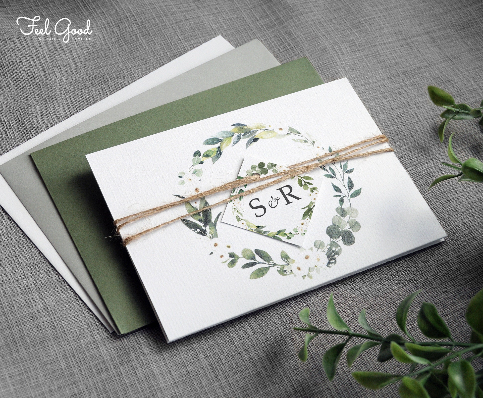 White Floral & Greenery. Luxury Wedding Invitation. Greenery - Etsy