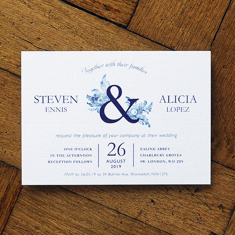 Blue China Wedding Invitation Set. Willow Pattern and Delft - Etsy