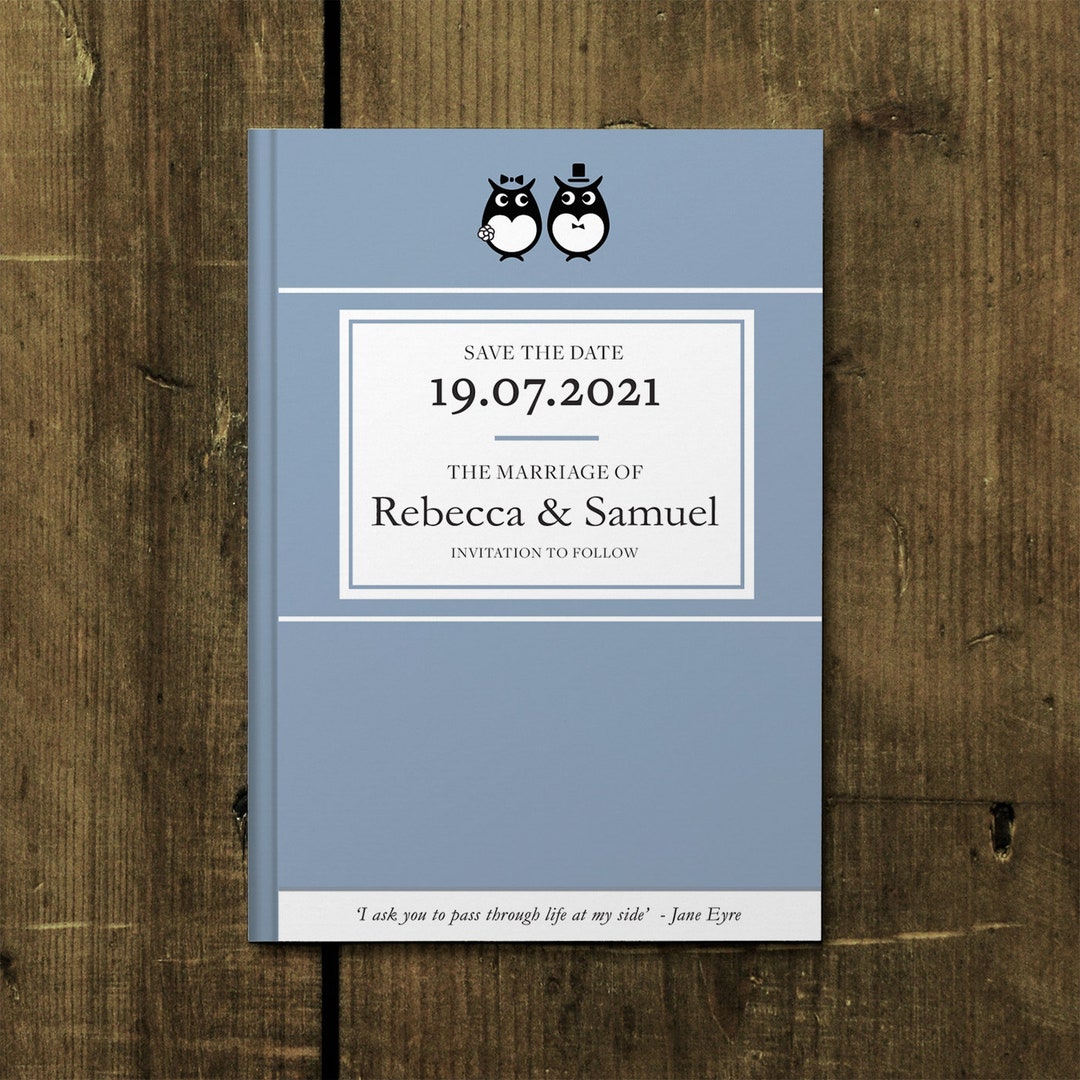 Classic Book Save the Date Card or Magnet - Ideal for Book-worms ...