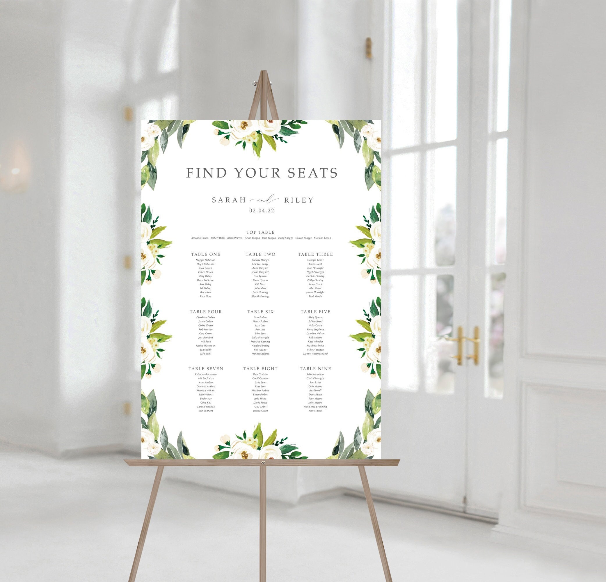Wedding Table Plan Table Plan Board Wedding Seating Plan - Etsy