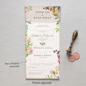 Wildflower - All-in-one Wedding Invitations. No Envelope Needed. Rustic ...