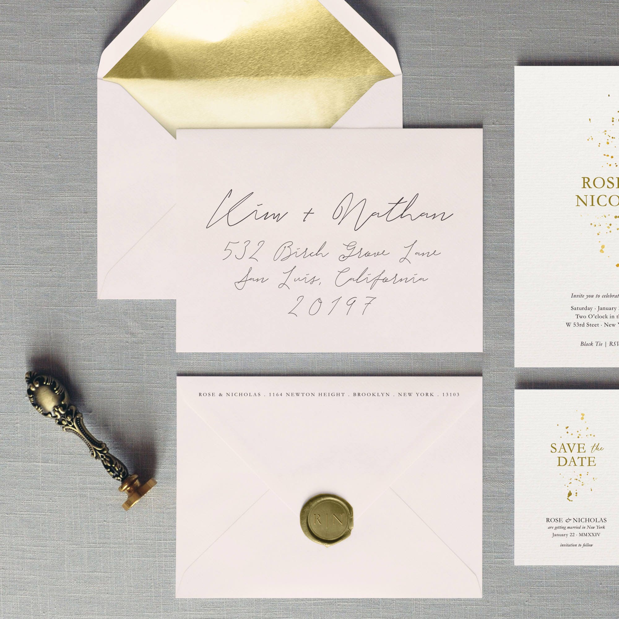 Alchemy Foil Wedding Invitations Set on Luxury Card | Etsy