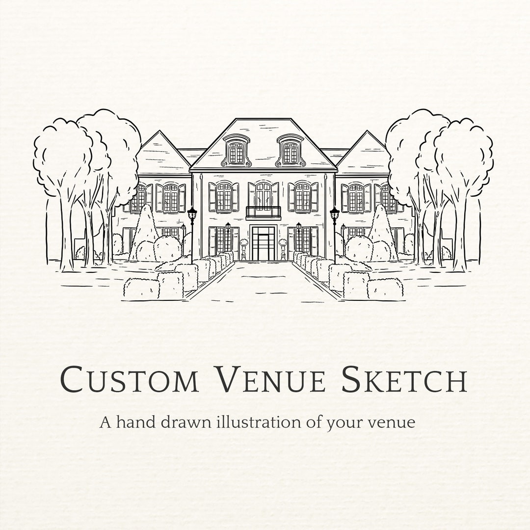 Custom Venue Sketch. Hand Drawn Venue Illustration, Ideal for Weddings ...