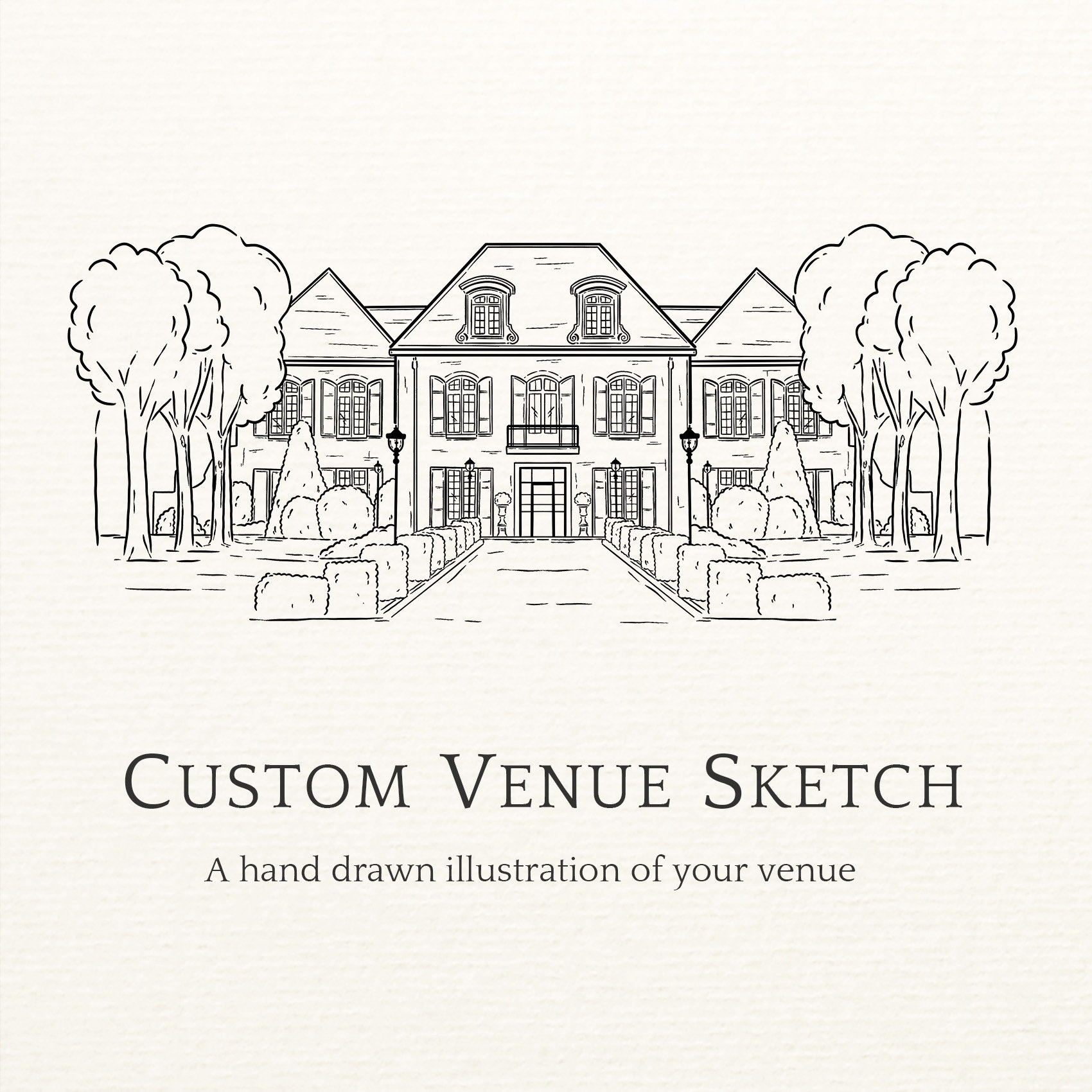 Custom Wedding Venue Line Drawing, Personalized Illustration (digital ...