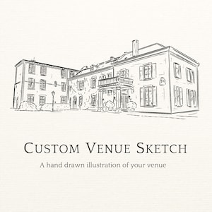Custom Wedding Venue Drawing. Hand Drawn Venue Sketch. Personalised ...