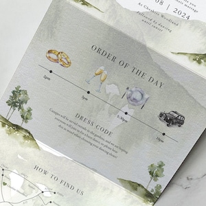 Summer Forest Wedding Invitation. Mountain Wedding Invitation. Trifold ...