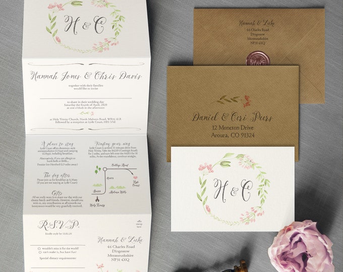 Victoria Luxury Folding Wedding Invitations & Save the Date. - Etsy