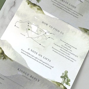 Summer Forest Wedding Invitation. Mountain Wedding Invitation. Trifold ...