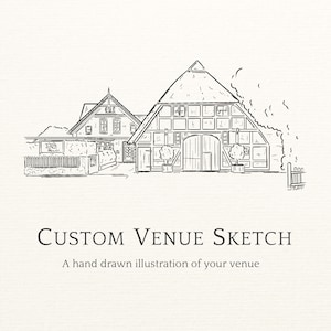 Custom Wedding Venue Drawing. Hand Drawn Venue Sketch. Personalised ...