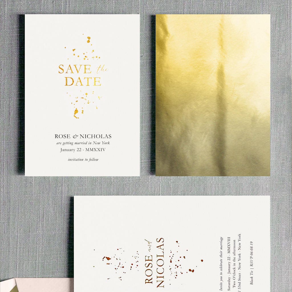 Alchemy Foil Wedding Invitations Set on Luxury Card | Etsy