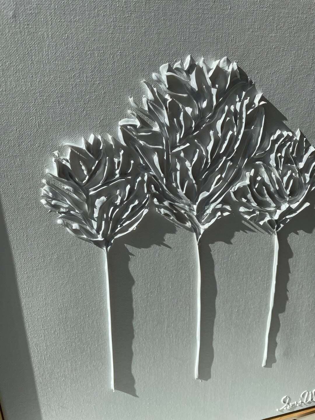 Minimalistic Art Textured Trees Framed Art OOAK Art Unique Art by Susi ...