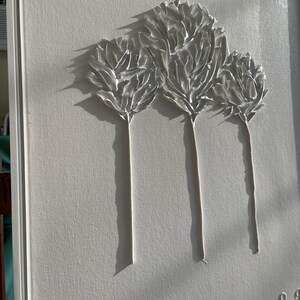 Minimalistic Art Textured Trees Framed Art OOAK Art Unique Art by Susi ...