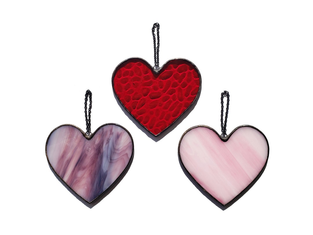 Heart Stained Glass Suncatcher, Valentine's Day Gift - Etsy