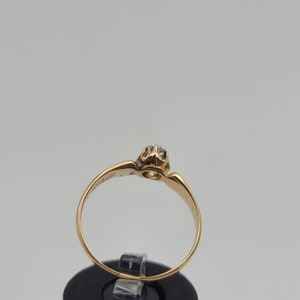 Antique .16ct. Round Old Mine Cut Diamond Engagement Ring, 17.3k Gold ...