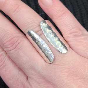 Hammered Texture Torque Ring, 925 Silver, Wide Torque Ring, Designer ...