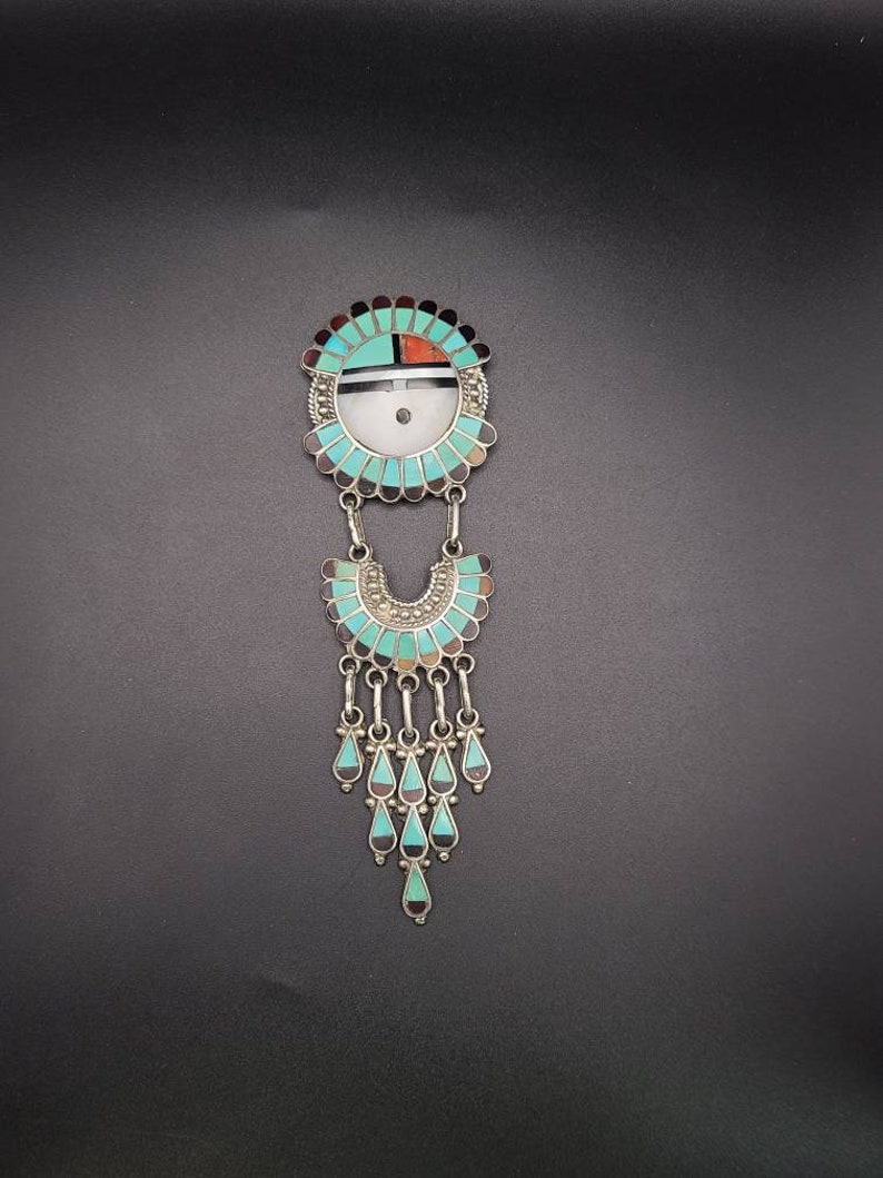 Vintage Roger and Lela Cellicion Sterling Silver Sun Face Zuni ...