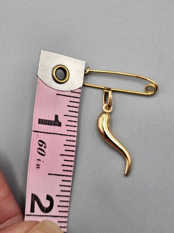 Italian Horn Pin in 18k Gold, Good Luck Jewelry, Prot… - Gem