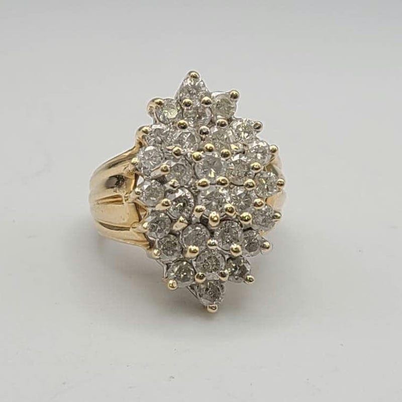 Diamond Cluster Ring - Etsy