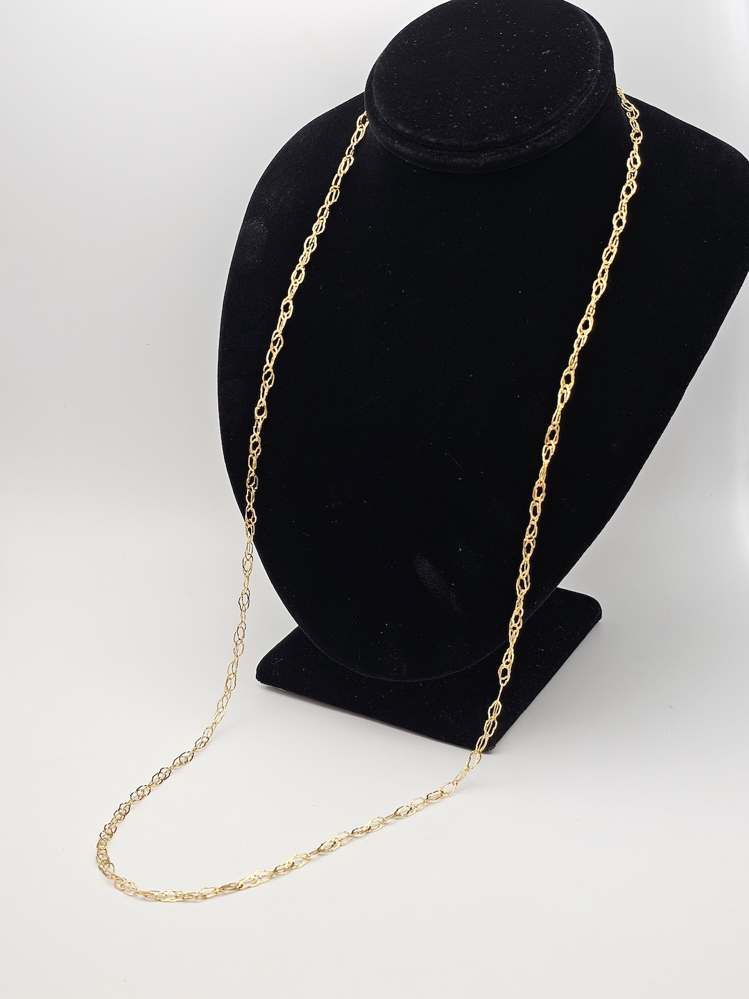 Fancy Link Chain Necklace in 14k Gold, 28 Inch Chain, Specialty Link ...