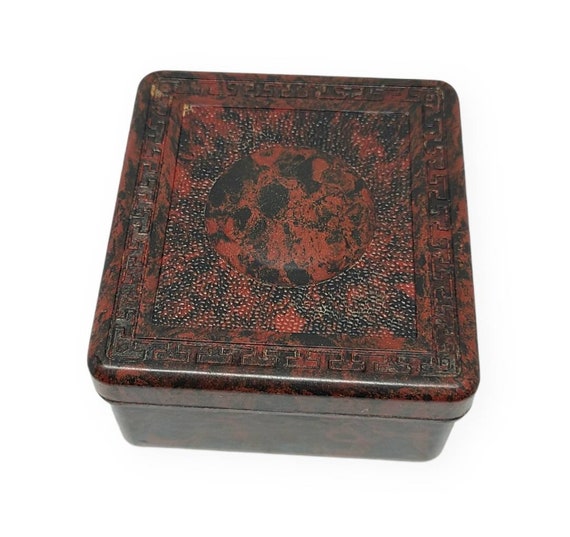 Greek Key Jewelry Box, Vintage Plastic Trinket Box, V… - Gem