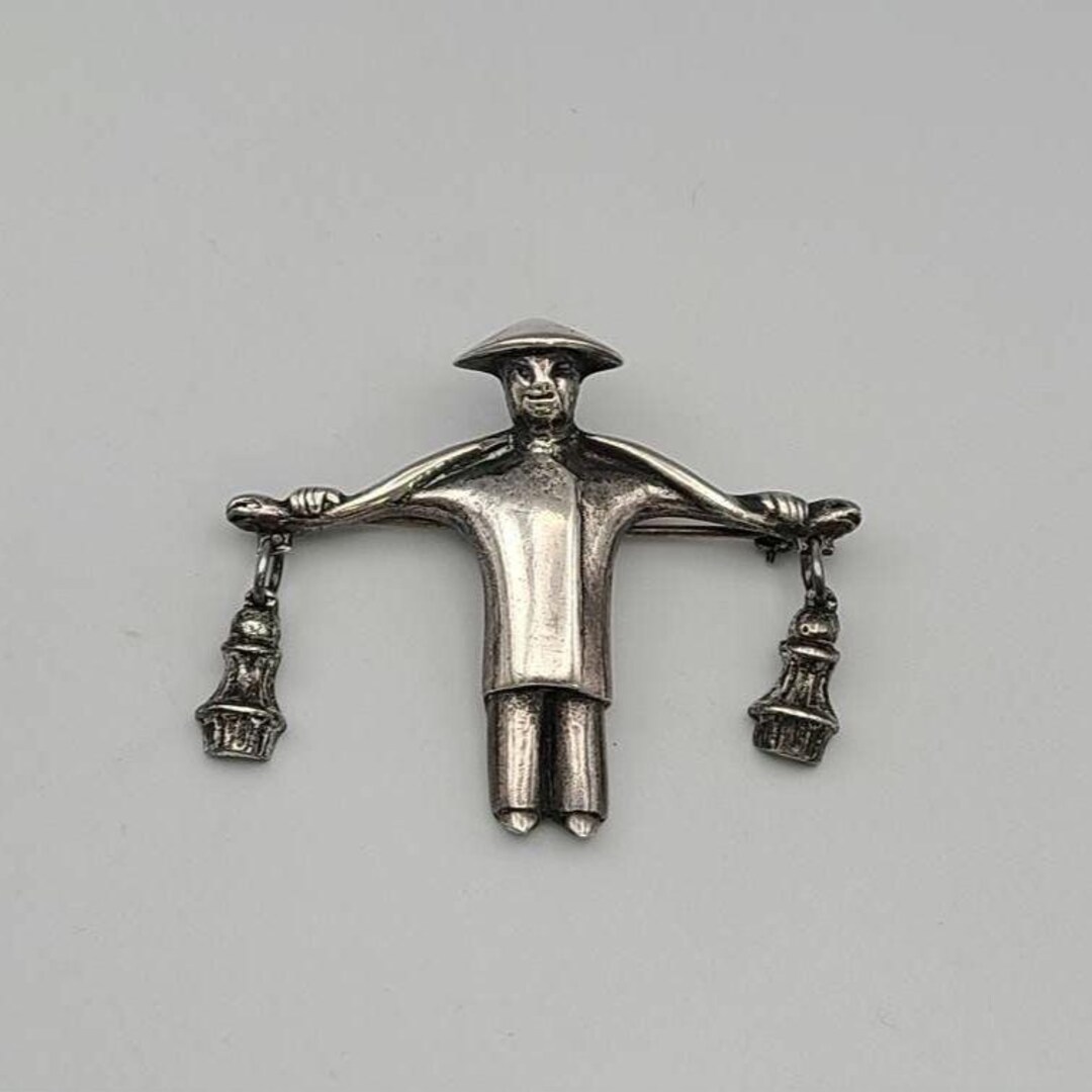 Vintage Water Carrier Pin - 925 Sterling Silver - Estate Jewelry - Etsy