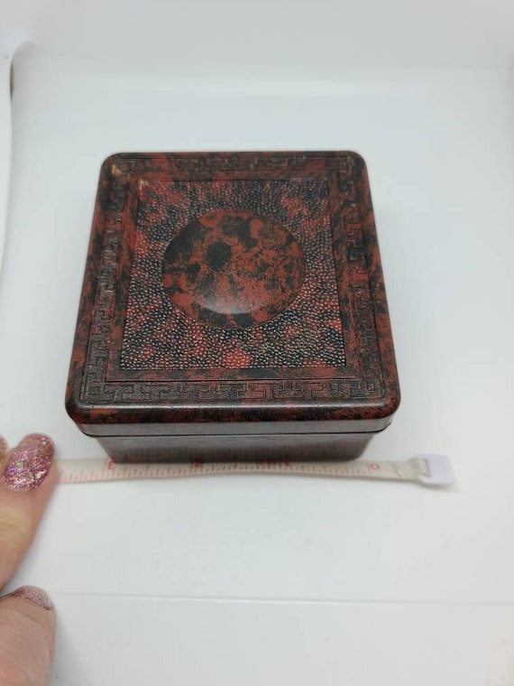 Greek Key Jewelry Box, Vintage Plastic Trinket Box, V… - Gem