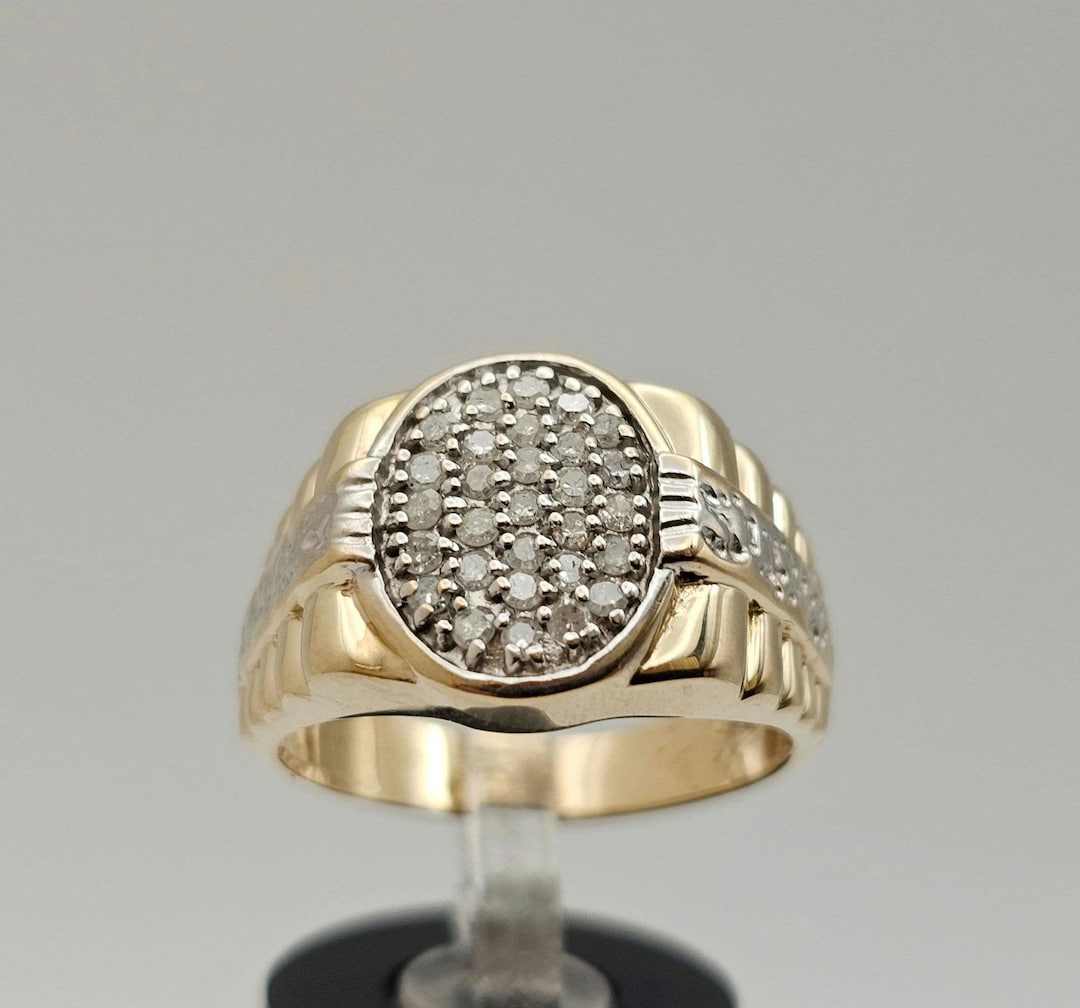 Diamond Cluster Ring in 10kt Gold, Pave Natural Diamonds, Color L-M ...