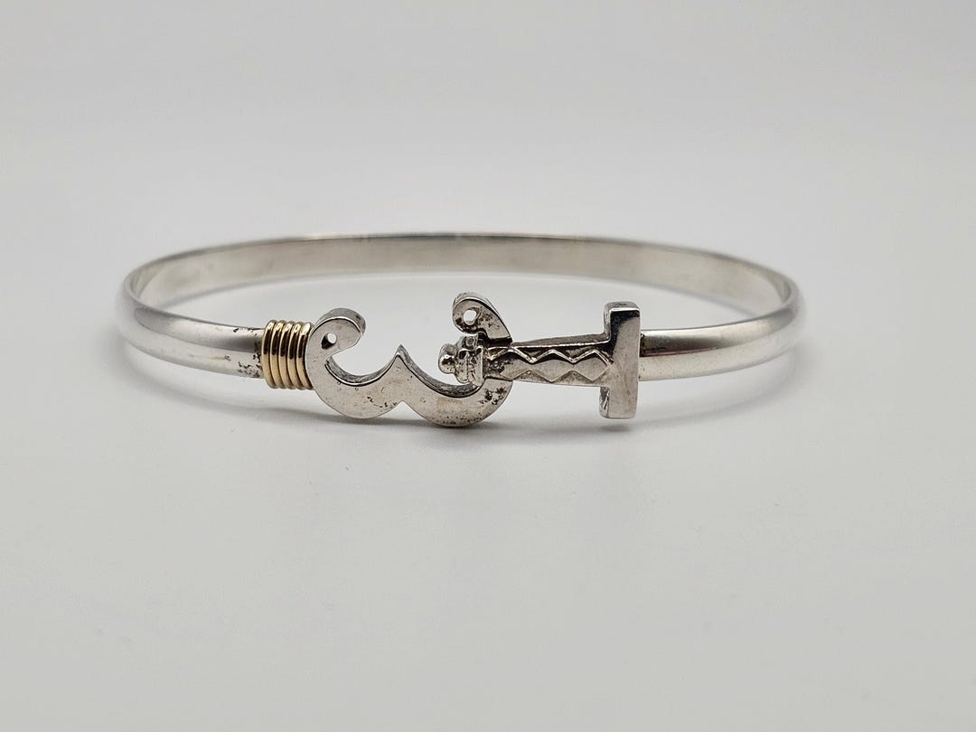 925 Silver 14k Gold Accent Caribbean Bracelet Co. Lighthouse Bangle ...
