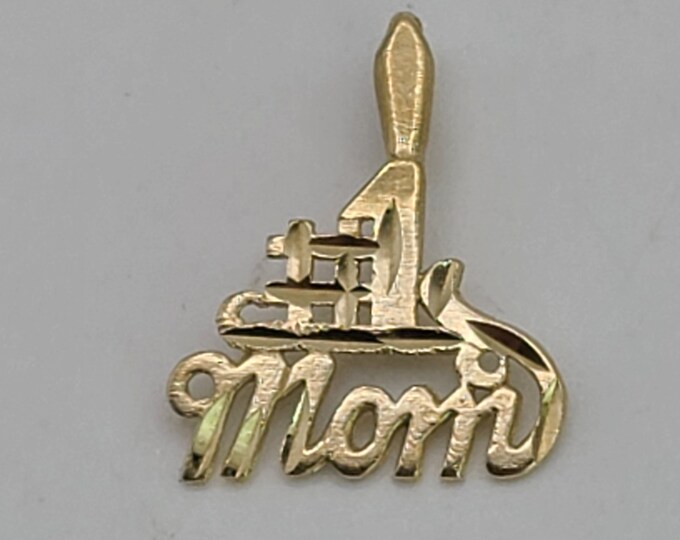 Vintage 14k Yellow Gold Number #1 Mom Charm Pendant, Mother's Day Gift ...