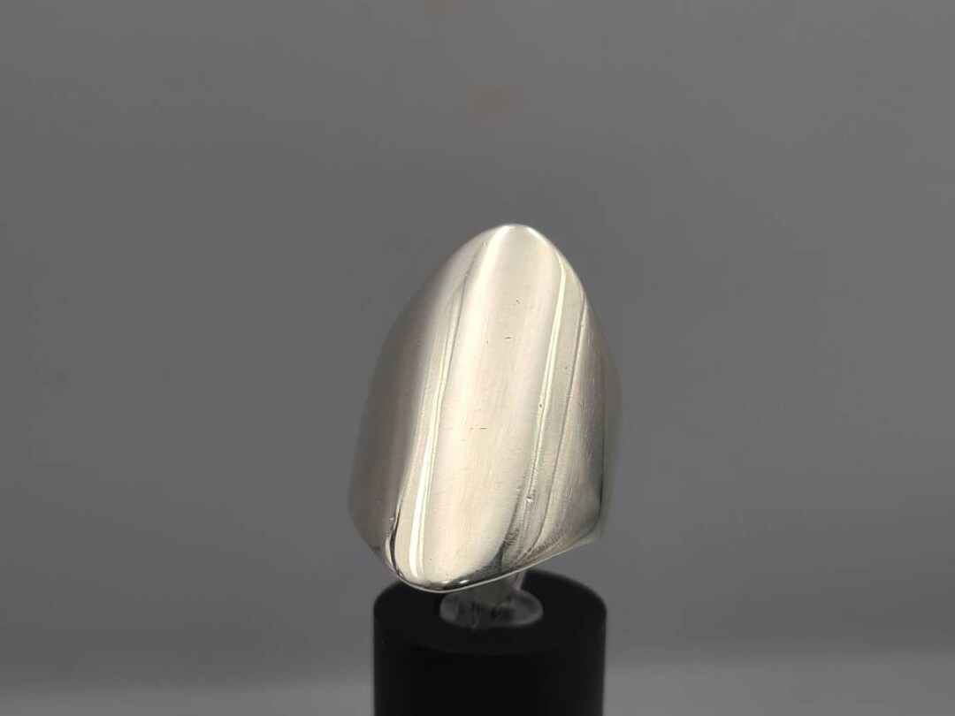 Elongated Silver Modernist Ring in 925 Silver, Statement Ring, Mexican ...