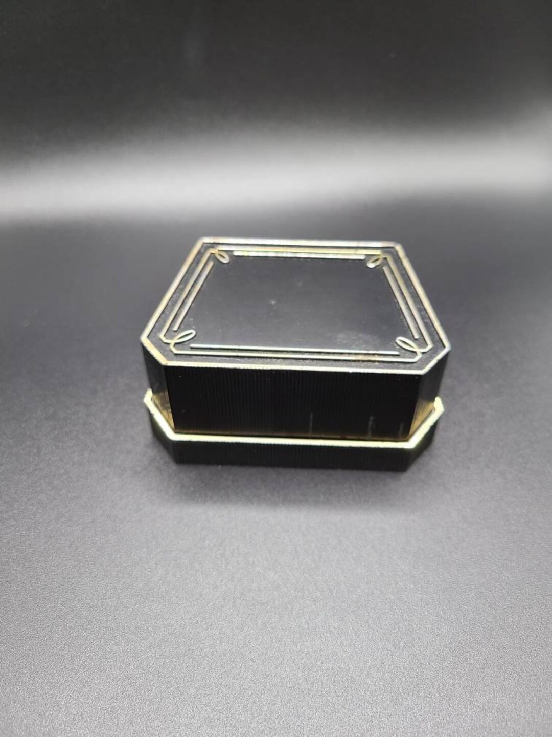 Black Molded Plastic Ring Box, Wedding Ring Box, Jewelry Box, Vintage ...