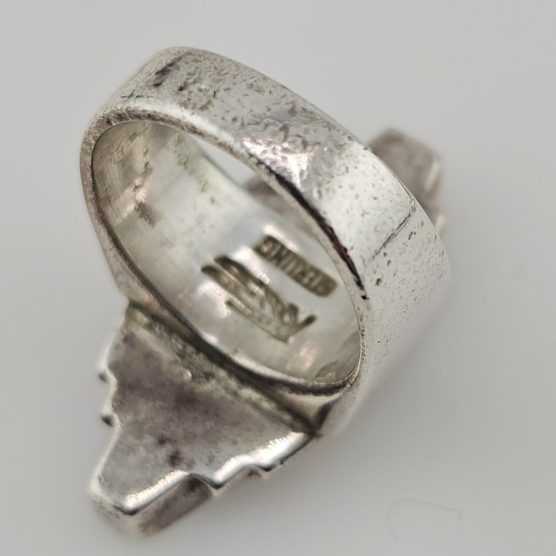 Vintage Ray Tracy Turquoise and Coral Ring - 925 Sterling Silver - Size ...