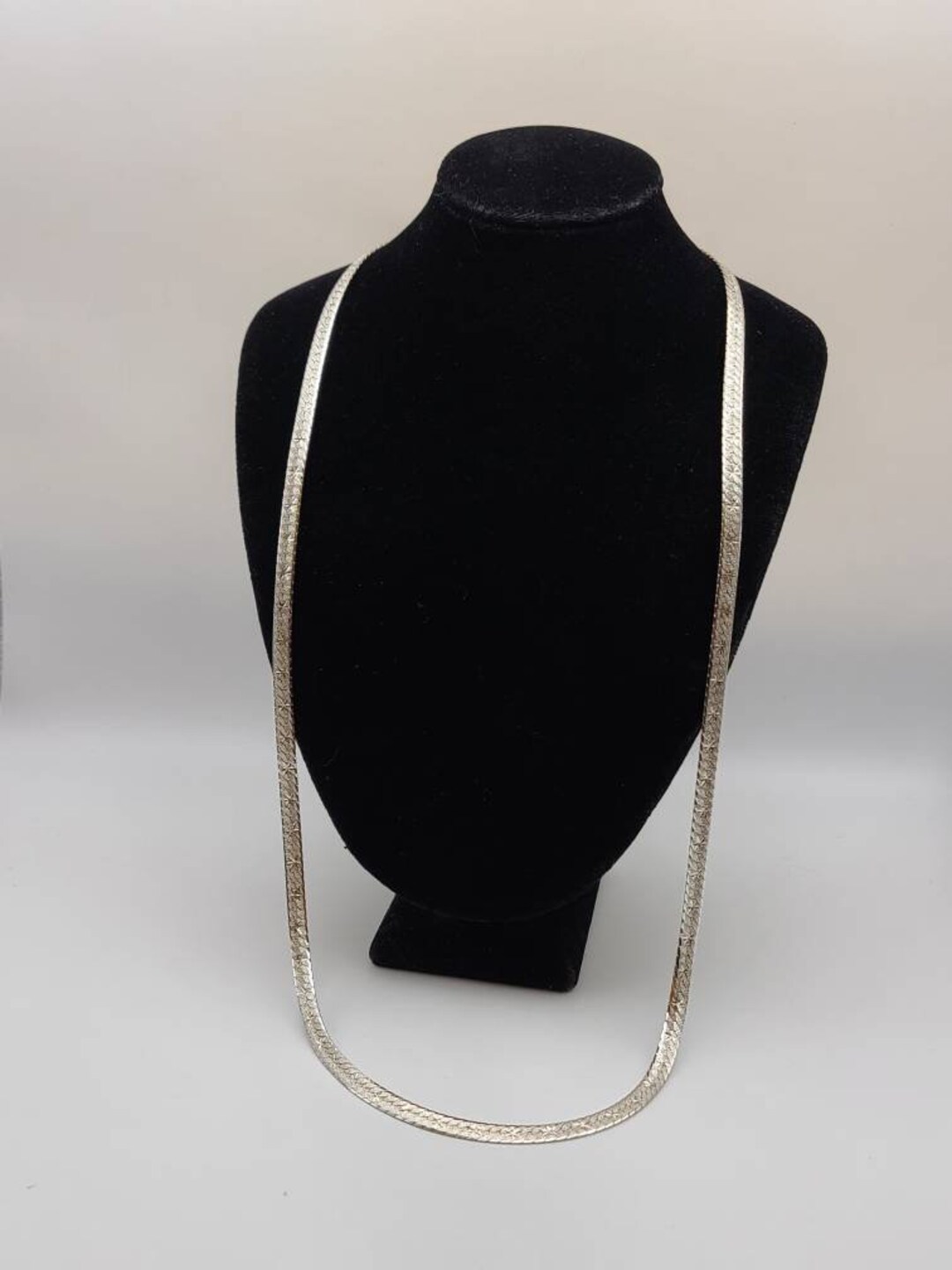 Diamond Cut Herringbone Necklace in 925 Silver, 24 Necklace, 4mm ...