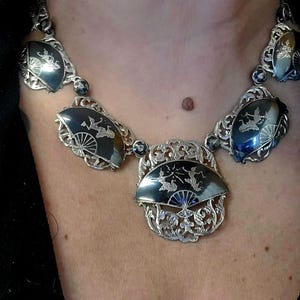Vintage Siam Temple Dancer Necklace 925 Sterling Silver Enameled ...