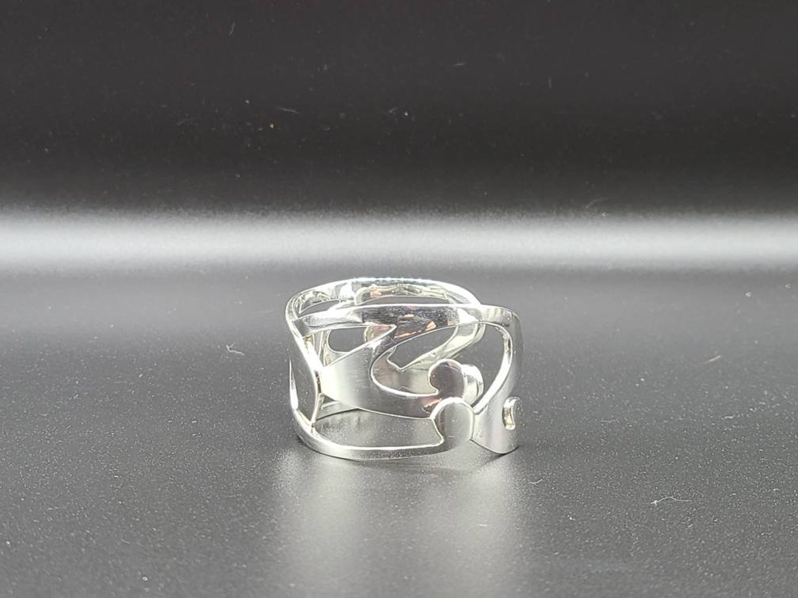 Artisan Signed WM Cuff Bracelet 925 Silver Symmetrical - Etsy