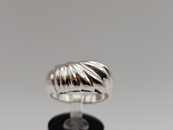 Vintage 925 Silver Fold Formed Sculpted Abstract Ruff… - Gem