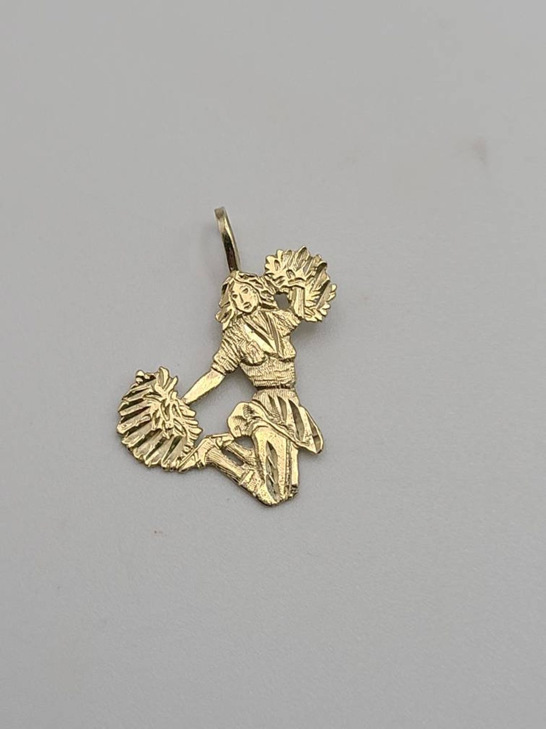 Cheerleader Pendant, 14k Yellow Gold, Charm for Bracelet, Pendant for ...
