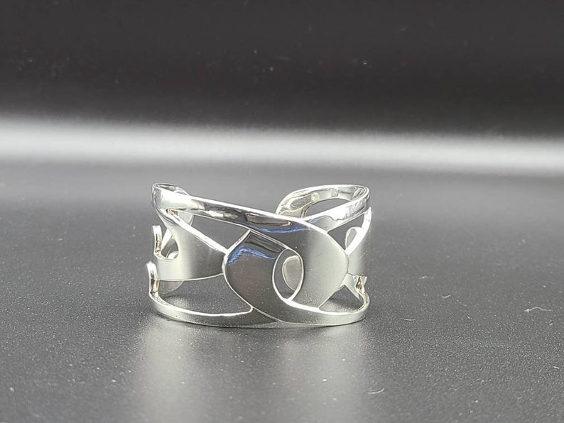 Artisan Signed WM Cuff Bracelet 925 Silver Symmetrical - Etsy