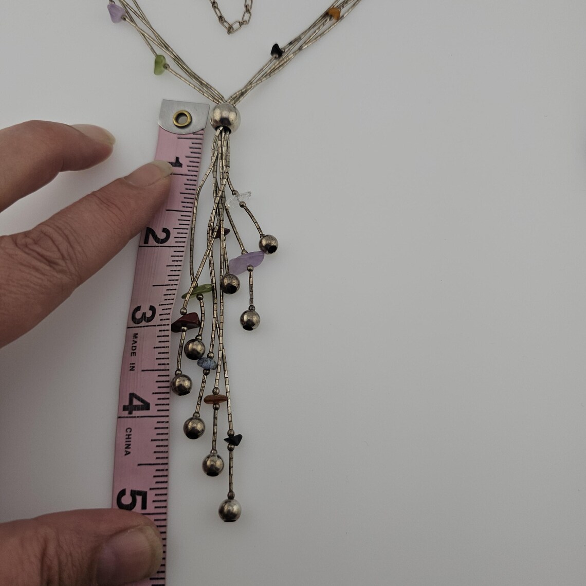 Vintage Native American Liquid Silver Tassel Necklace: 925 Sterling ...