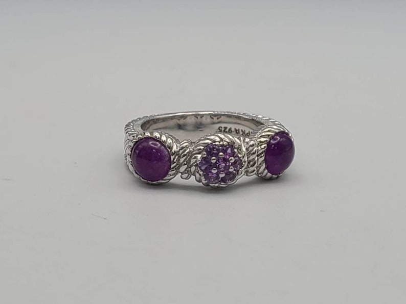 Judith Ripka Amethyst Ring 925 Silver Rope Texture Amethyst - Etsy