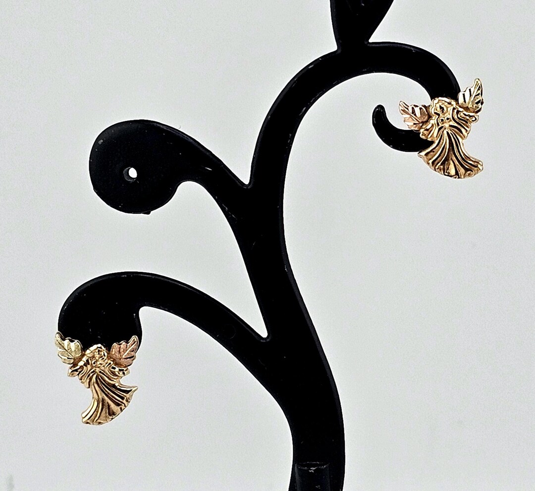 Vintage Coleman Co 10k & 12k Gold Angel Earrings - Estate Jewelry - Etsy